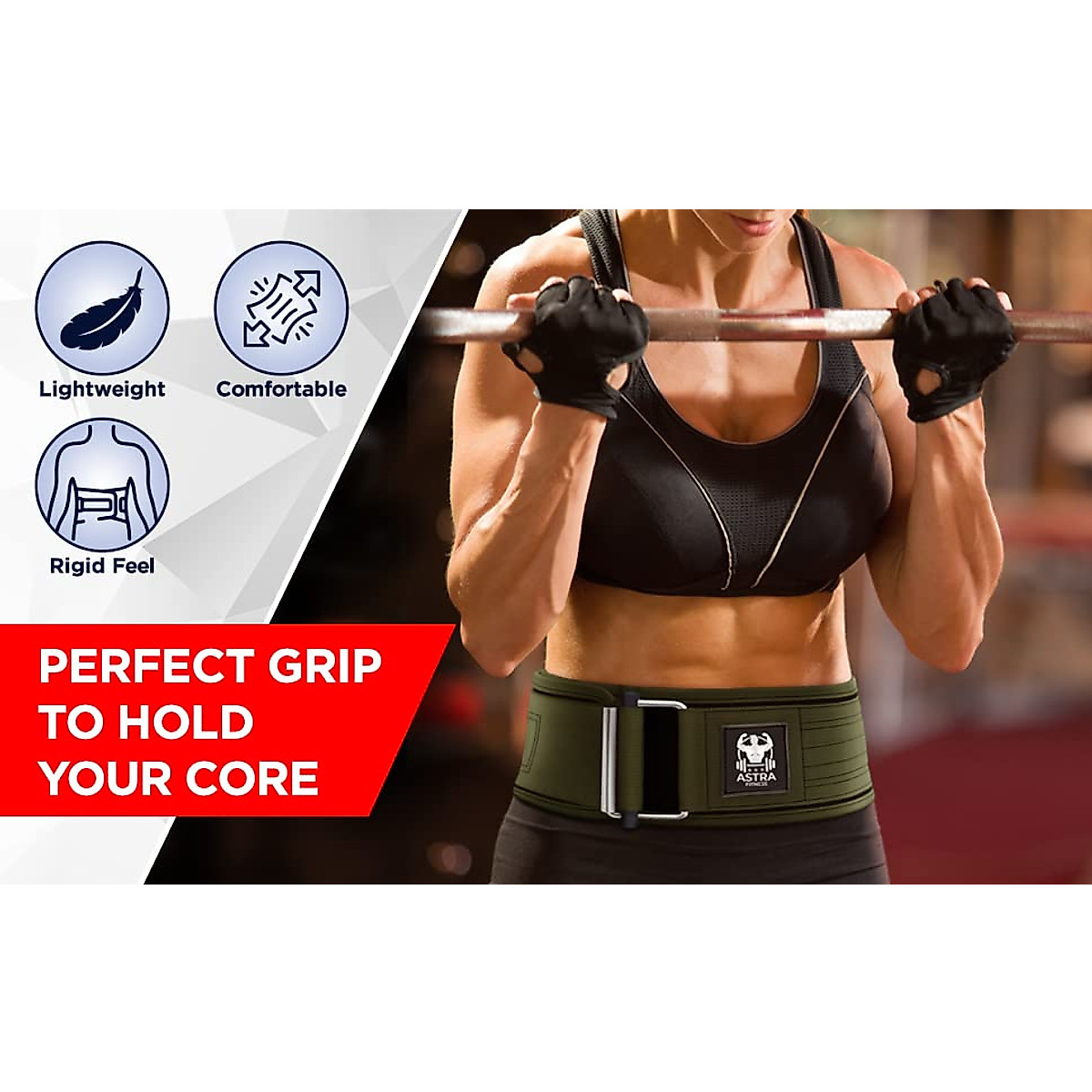 Astra Fitness Men & Women Gym Belt for Weight Lifting- Amazing for Squats, Lunges, Thrusters - Athletes Belt