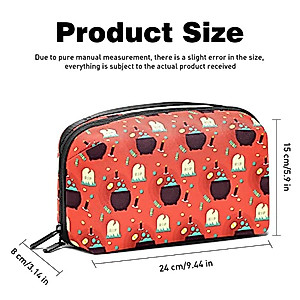 Travel Cord Organizer, Tech Organizer, Electronics Organizer, Cable Organizer Bag, Halloween Cartoon Red