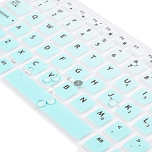 Silicone Keyboard Cover Skin for Dell Latitude 5480 5490 5491, Dell 3340 E3340 7490 E7450 E7470 E7480 E5450 E5470 E7480 Keyboard Protective Skin, Gradual Mint Green (US Layout, with Pointing)