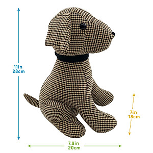 Animal Interior Door Stopper Doorstops Book Stopper Wall Protectors Anti Collision Decorative Dog (Brown Plaid)