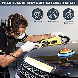 Uningmng Airway Buff Extender, Airway Buffing Wheel Extension Shaft  for Aluminum Wheel Polishing Kit, Angle Grinder Extension Connecting Rod, Rotary Polisher Accessory