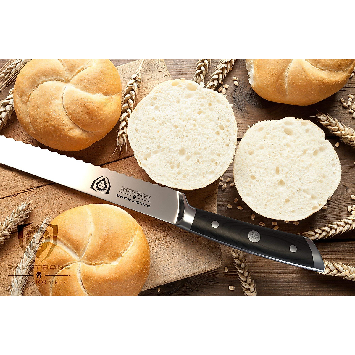 Dalstrong The Gladiator Series Elite Serrated Bread Knife 10" Bundled with Premium Whetstone Kit - #1000/#600 Grit