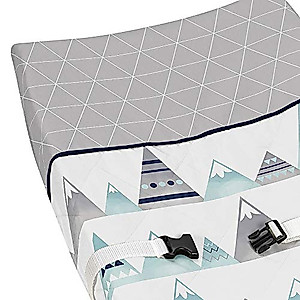 Navy Blue, Aqua and Grey Aztec Changing Pad Cover for Mountains Collection by Sweet Jojo Designs