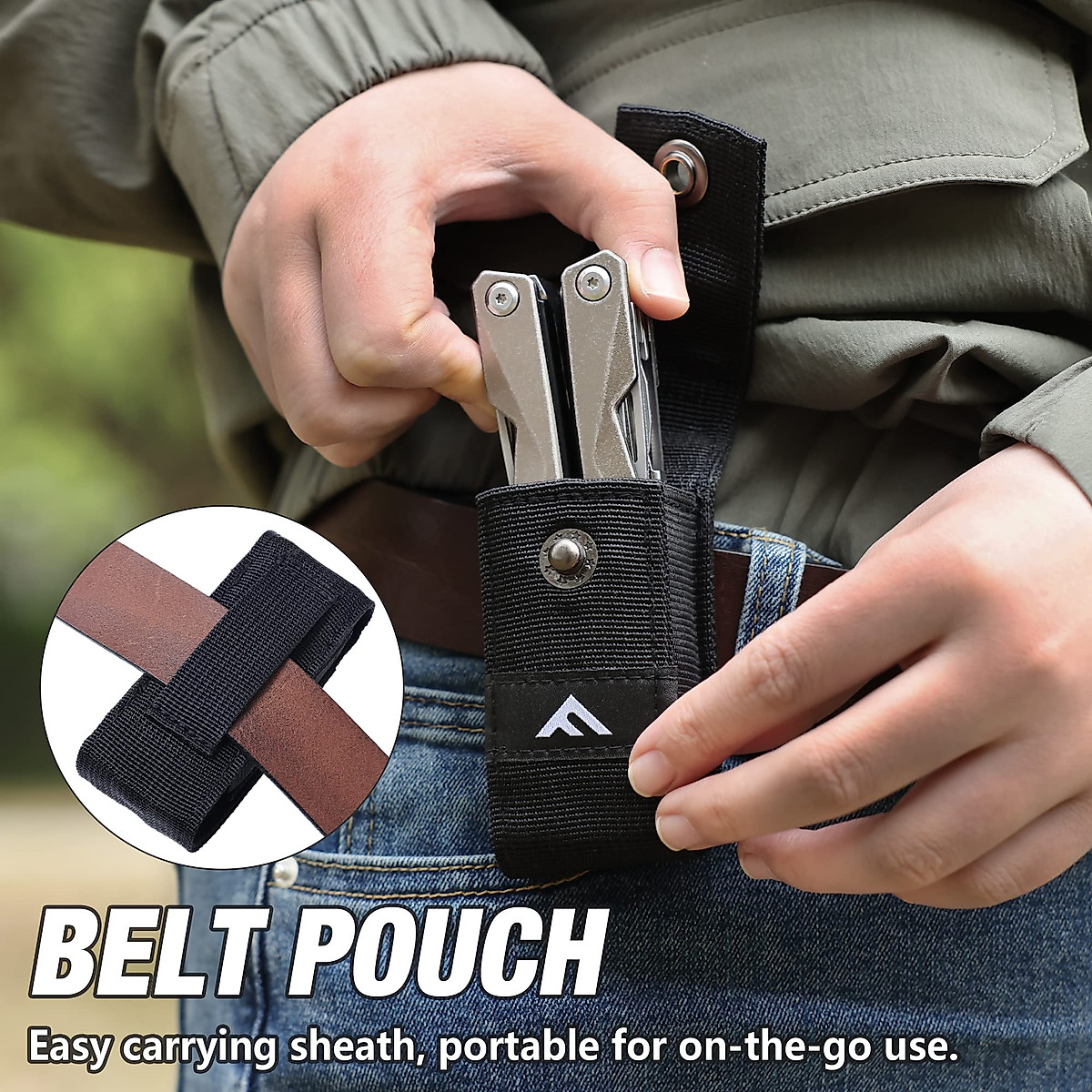 FLISSA Multitool, 16-in-1 Stainless Steel Multi Tool, EDC Multitool with Pocket Knife, Screwdriver, Pliers, Safety Locking and Sheath, Utility Multi-Tool for Camping Survival Outdoor Activities