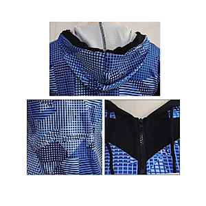 Akmipoem Autumn Long Sleeve 2 Piece Outfit Full Zip Up Jacket+Skinny Pants Set for Young Ladies Blue L