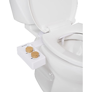 TUSHY Spa Bamboo Premium Bidet Attachment and Relaxed Ottoman Bundle