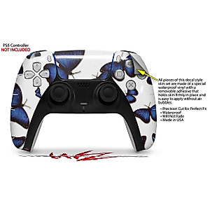 WraptorSkinz Skin Wrap compatible with Sony PS5 DualSense Controller Butterflies Blue (CONTROLLER NOT INCLUDED)