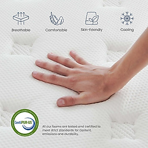 Beaullnuit King Mattress, 12 Inch Hybrid Mattress in a Box, Memory Foam with Pocket Springs for Pressure Relief and Motion Isolation, Medium Firm Mattress, CertiPUR-US Certified, 120 Night