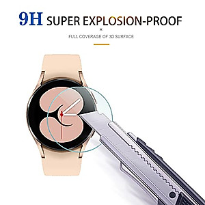 Suoman 4-Pack for Galaxy Watch 5 40mm Screen Protector/Galaxy Watch 4 40mm Screen Protector, Tempered Glass Protector for Samsung Galaxy Watch 4/5 (40mm) Smartwatch