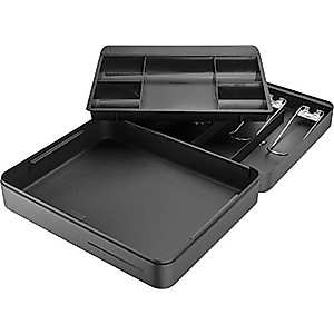 BARSKA CB13052 Key Lock Standard Fold Out Cash Box with 5 Section Tray, 9.5" x 12" x 3.5", Black
