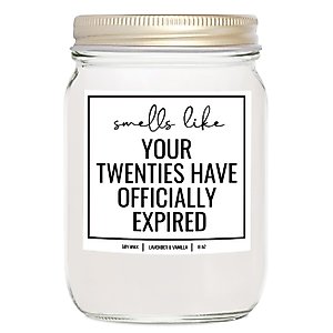 YouNique Designs 30th Birthday Candle Gifts for Women Men, 8 Oz, 30th Birthday Gifts for Her Him, Dirty Thirty 30 Year Old Birthday Gifts, Happy Birthday for Turning 30 (Lavender & Vanilla)