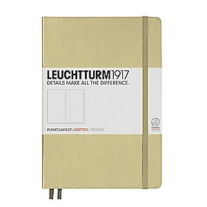 LEUCHTTURM1917 - Notebook Hardcover Medium A5-251 Numbered Pages for Writing and Journaling (Sand, Dotted)