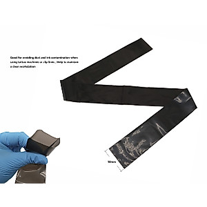 HuoHuo 100PCS Clip Cord Sleeves,Box Plastic Clip Cord Sleeves black,Disposable Hygiene Clip Cord Covers,One Box of 100PCS Plastic black Clip Cord Sleeves,Machine Bags(Black)