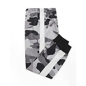 Boyoo Boy's Sweatpants Drawstring Camouflage Joggers Pants with Side Stripe Active Sports Track Pants for 5-16Y