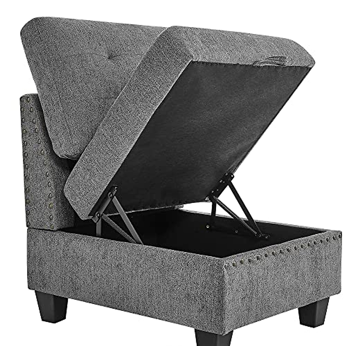 Free Combination Sectional Sofa Oversized Reversible Modular Couch L Shaped Corner Sofá Upholstered Deap Seat Sleeper Couches Bed with Storage for Living Room,3 Single Chairs,Three Corners