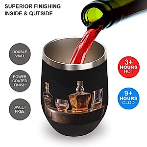 WYUSPGK 304 Stainless Steel Insulated Cup, Whisky Beer Pictures Print Smooth Rim, Durable & Reusable - Perfect for Office, Home, And Travel