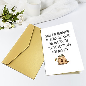 Obbyidk Funny Money Birthday Card, Humorous Birthday Card for Him Her, Hilarious Graduation Card, We All Know You Are Looking for Money