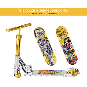 Mini Bike Finger Bike Finger Skateboard Set,Excellent Functional Miniature Toys Mini Extreme Sports Finger Bicycle Skateboard Cool Boy Toy Creative Game Toy Set Collections Cake Decoration (4PCS)