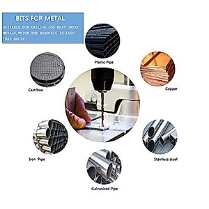 DelitonGude 7.0mm HSS M35 Cobalt Twist Drill Bits,9/32''inch High Speed Steel,Pack of 10,Suitable for Steels,Cast Iron,Stainless Steel,Copper and Other Hard Metals(7.0mm)