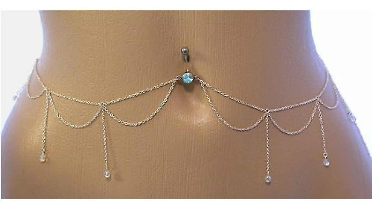 Body Accentz Belly Button Ring with Waist Chain - Stylish Navel Jewelry
