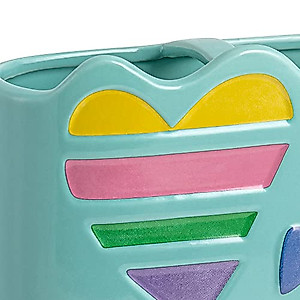 Allure Home Creation Rainbow Hearts 4-Piece Ceramic Bathoom Accessory Set