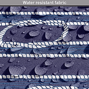 Ambesonne Navy Blue Fabric by The Yard, Marine Inspired Pattern Knots Aquatic Composition Abstract Ornamental, Decorative Fabric for Upholstery and Home Accents, Dark Blue White