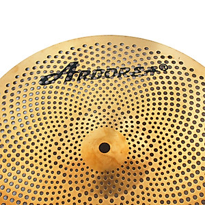 Arborea Low Volume Hi Hat Cymbals 14 inches Practice Hi Hats Cymbal Set Golden Silent High Hat Cymbals For Drums