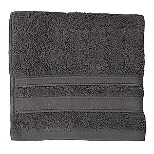 Bokser Home Hospitality Kenwood Hand Towels, Hotel Quality for Bathroom, Home, and Spa, 100% Combed Ring Spun Cotton Providing a Soft, Luxurious Feel, Dark Grey, 30” x 16” (Pack of 18)