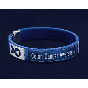 Fundraising For A Cause| Dark Blue Ribbon Colon Cancer Bangle Bracelet – Dark Blue Ribbon Awareness Bracelet for Colon Cancer (1 Bracelet)