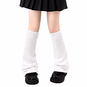 Olreco Leg Warmers Y2K White Leg Warmers Kawaii Flared Leg Warmers for Women Girls Kawaii Leg Warmer Socks Lolita Gyaru Clothes