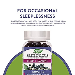 Nature’s Way Sambucus Sleep + Immune Gummies, With Melatonin, 50 Gummies