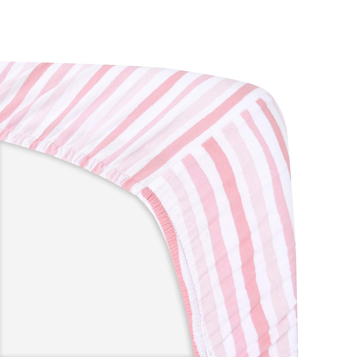 Pack n Play Fitted Sheet, Soft Jersey Cotton Portable Playard Sheets, 2 Pack Mini Crib Sheets, Unisex, Preshrunk,Grey and Pink