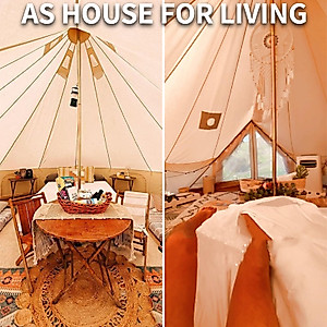 DANCHEL OUTDOOR Waterproof Yurt Tent with Stove Jack for 6 Person Camping, Glamping Canvas Tent with Footprint Accessories