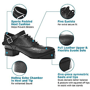 RYAN AND ODONNELL Deluxe Irish Hard Shoe (us_Footwear_Size_System, Adult, Women, Numeric, Medium, Numeric_5_Point_5) Black