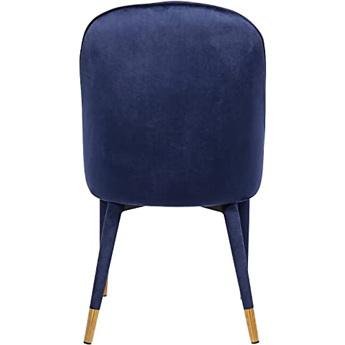 Meridian Furniture Belle Collection Velvet Upholstered Dining Chair with Curved Channel Tufted Back, 20.5" W x 21.5" D x 36" H, Navy