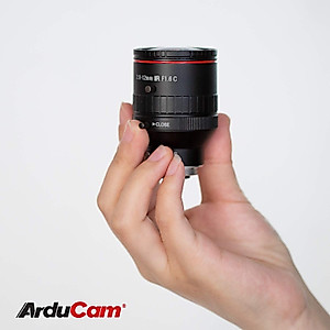 Arducam 2.8-12mm Varifocal C-Mount Lens for Raspberry Pi HQ Camera, with C-CS Adapter, Industrial Telephoto Lens