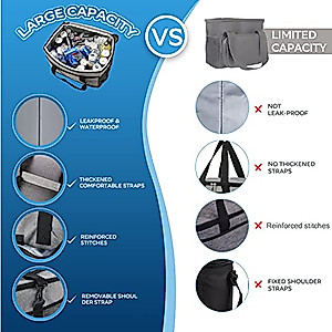 Portable Soft Cooler Bag - 24/60 Cans Insulated Camping Cooler, Leakproof Beach Cooler for Drink, Large Collapsible Soft Sided Cooler for Picnic, Lunch, BBQ, Travel, Outdoor, Road Trip, Ice Chest