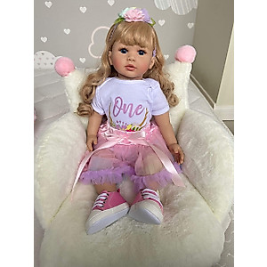 Zero Pam Reborn Baby Dolls Toddler Blonde Hair Girl 24 Inch 60 cm Realistic Silicone Baby Dolls That Look Real Lifelike Baby Dolls with Weighted Body and Toy Accessories Princess Doll for Girls
