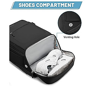 ZOMFELT Carry on Backpack for Women with Shoes Compartment, Flight Approved Travel Backpack with USB Charging Port, TSA 17.3inch Waterproof Laptop Bag Large Casual School Daypack for Weekender