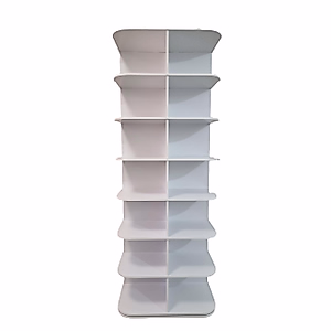 Original Rotating Shoe Rack A square Tower,original 7-tier hold over 28 pairs of big shoes,Spinning Shoe Display Lazy Susan,Revolving 360 shoe rack,Rotate Shoes Closet Organization.weinstein storage