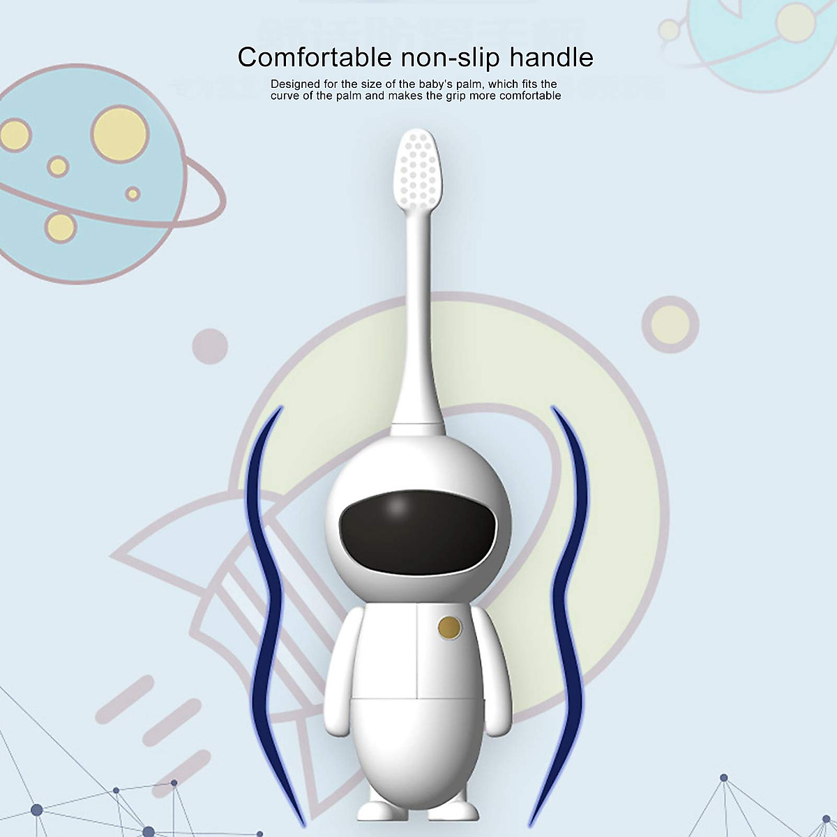 Sonic Rechargeable Kids Electric Toothbrush with 3 Brush Head, Cute Shaped Toothbrush for Children, IPX7 Waterproof