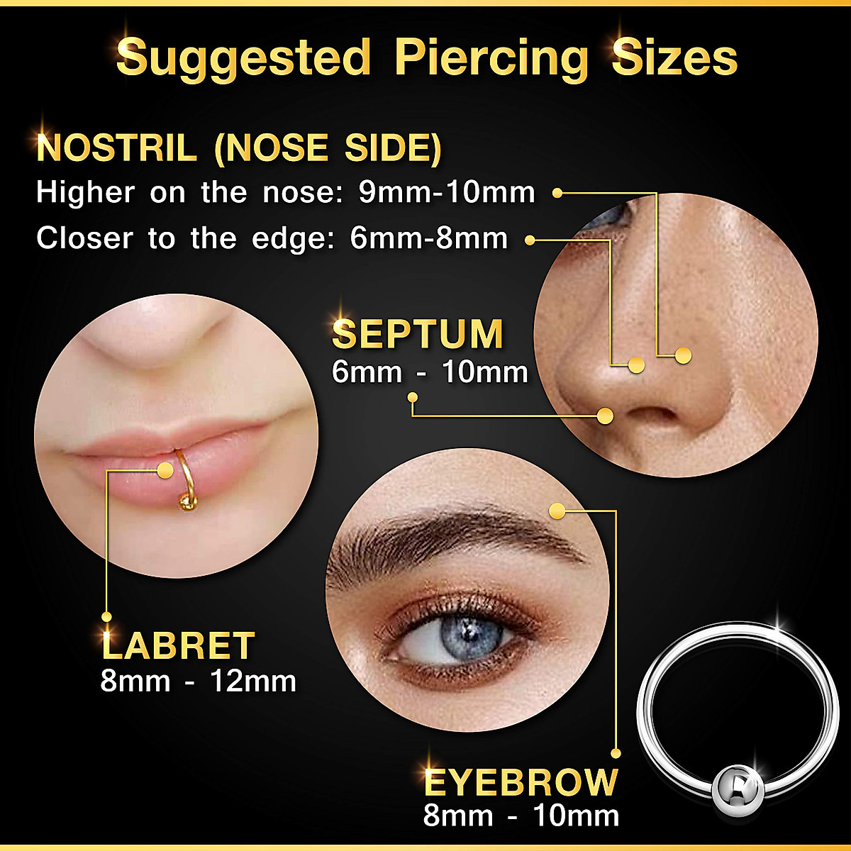 4PCS Anodized Pink BCR Earrings 14g 1.6mm 3/8 10mm 4mm Ball Cartilage Tragus Septum Earrings Eyebrow Piercing Jewelry 7705