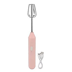 Electric Hand Blender，3 in 1 Immersion Blender Handheld Egg Beater, Beater Electric Milk Frother Coffee Blender Milkshake Blender Foamer Kitchen Tools(Pink)