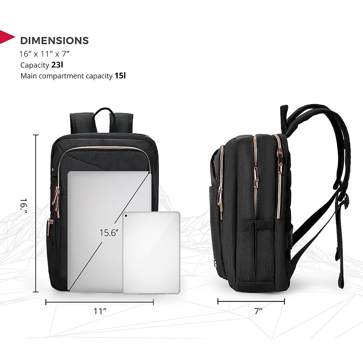 Swissdigital Katy Rose Laptop Backpack Purse For Women，With USB Charging Port Computer Work Backpack ,Fits 15.6Inch Laptop Travel Casual Bag