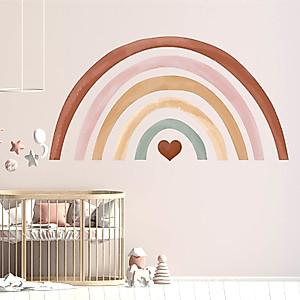 Containlol Rainbow Wall Decal, 76 x 56 Inches Large Rainbow Decor for Classroom Decor Girl Bedroom Nursery Kid Playroom Baby Shower