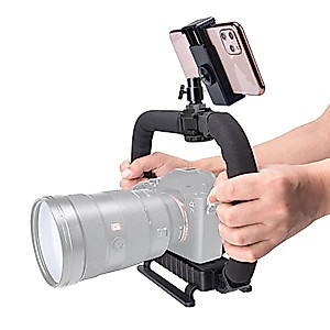 3-Shoe DSLR / Mirrorless/ Action Camera Camcorder Phone Stabilizer Expansion Cage Mount Moviemaking Holder Rig YouTube Tiktok Vlogging Video Kit Compatible with GoPro Canon Nikon Sony iPhone Android