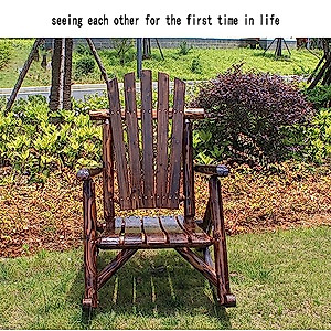 MACGRIP Rocking Chair,Full Solid Wood Frame Patio Rocking Chairs,Sled Style Base Glider Rocker,Suitable for Patio, Garden, Backyard, Porch, Outdoor