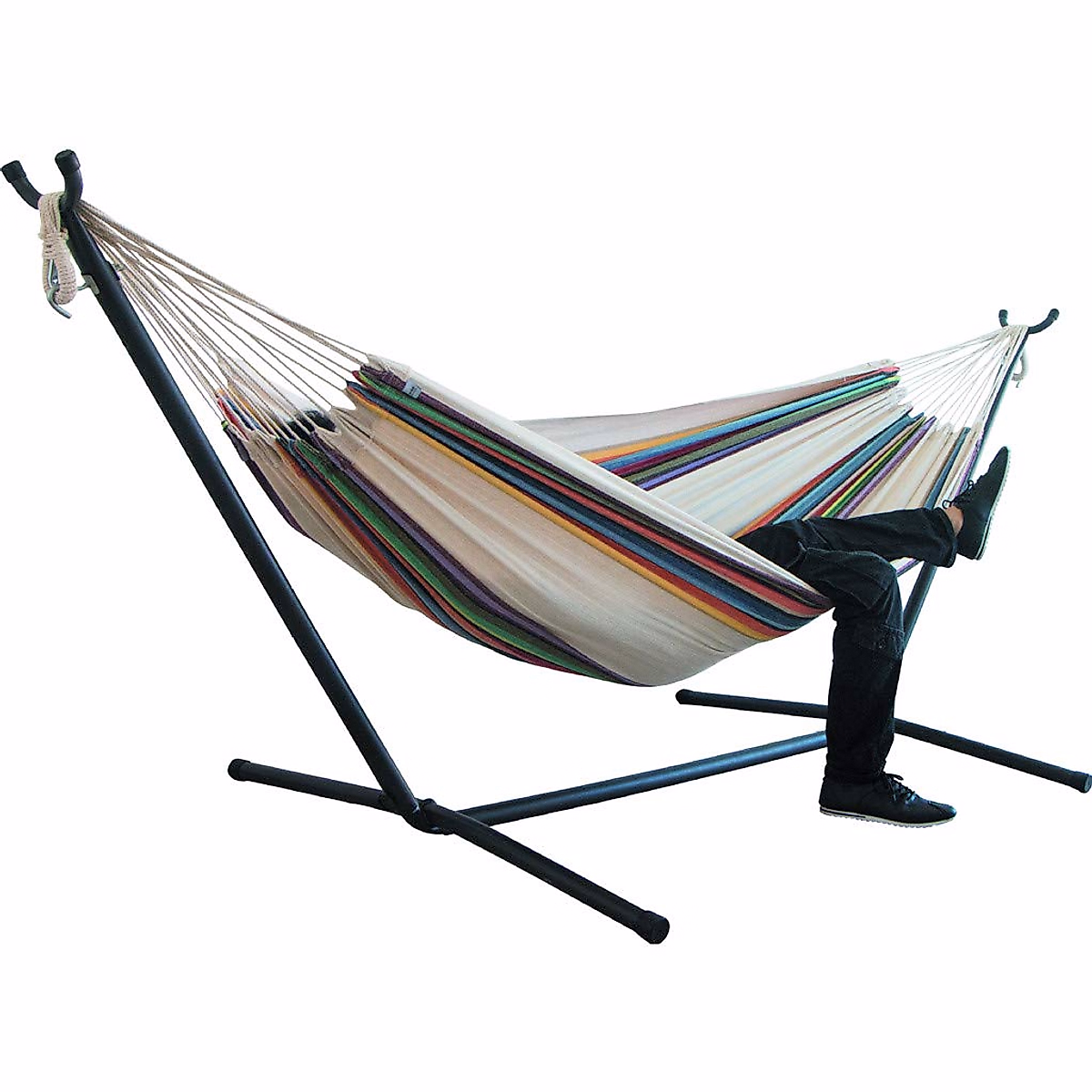 MIARHB Hammocks for Outside, Comfort Hammocks for Trees, Portable Striped Durable Camping Hammock Perfect for Indoor Outdoor Yard Garden Large Swing Chair (200 x 150 cm/78.7 x 59.1 inch, A)
