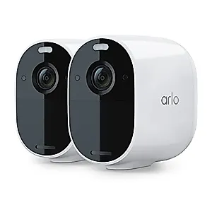 Arlo Essential Spotlight Camera - 2 Pack - Wireless Security, 1080p Video, Color Night Vision, 2 Way Audio, Wire-Free, Direct to WiFi No Hub Needed, Compatible with Alexa, White - VMC2230