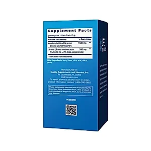 Life Extension NitroVasc Boost - Circulatory Health Supplement for Men - Arginine & Aronia for Nitric Oxide Production Support & Heart Health – Berry Flavor, Gluten-Free, Non-GMO – 30 Stick Packs